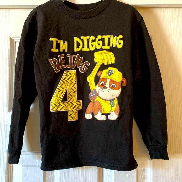 Shirts & Tops | Birthday Shirt For 4 Year Old Rubble Construction Pup ...